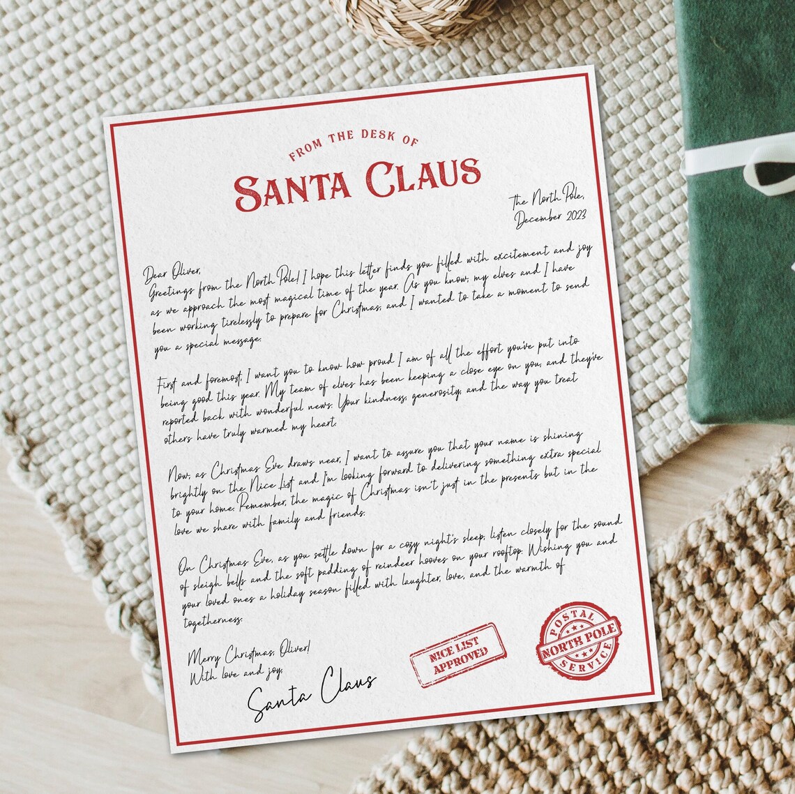 Personalized Letter From Santa Printable, Santa Letter, Certificate ...