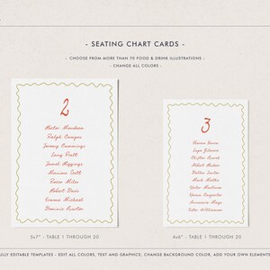 Modern Seating Chart Cards Template, Handwritten Wedding Seating Chart ...