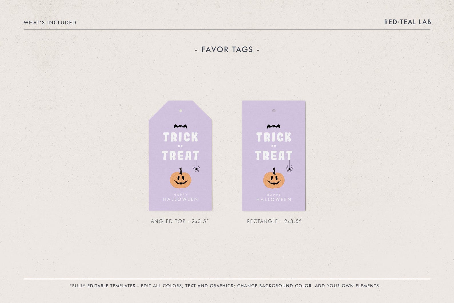 Halloween Favor Tag Template, Trick or Treat Gift Tag Editable ...