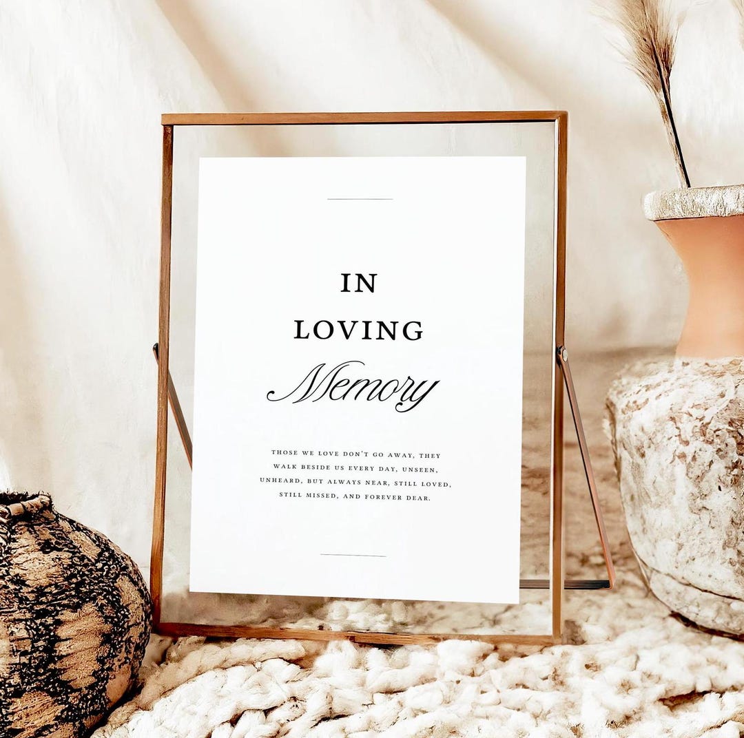 In Loving Memory Wedding Sign Template, in Loving Memory Sign ...