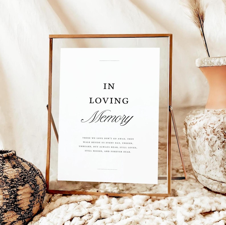 In Loving Memory Wedding Sign Template, in Loving Memory Sign ...