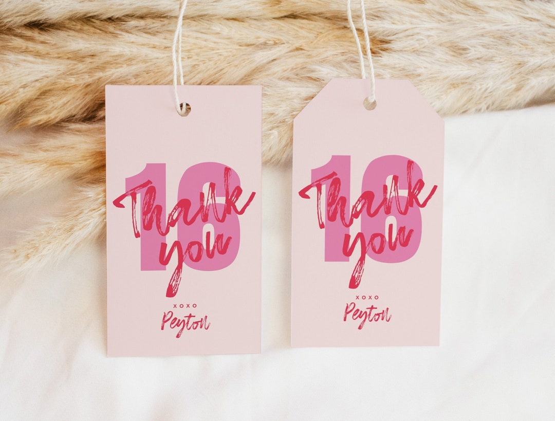 Sweet Sixteen Gift Tag Template, Sweet Sixteen Favor Tags, Girl Sweet ...
