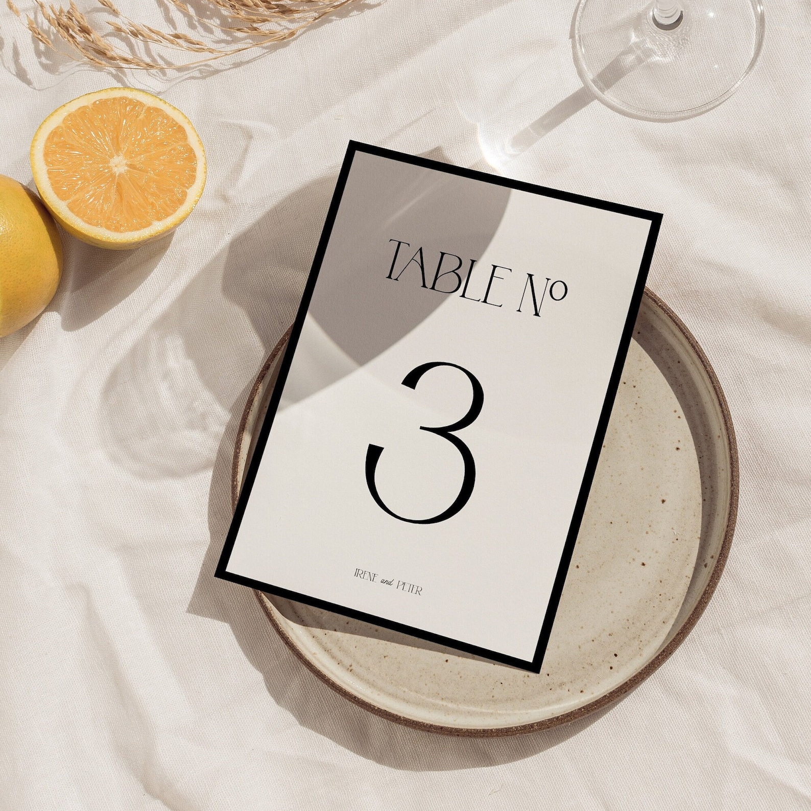 Modern Wedding Table Number Template, Retro Table Number Reception ...