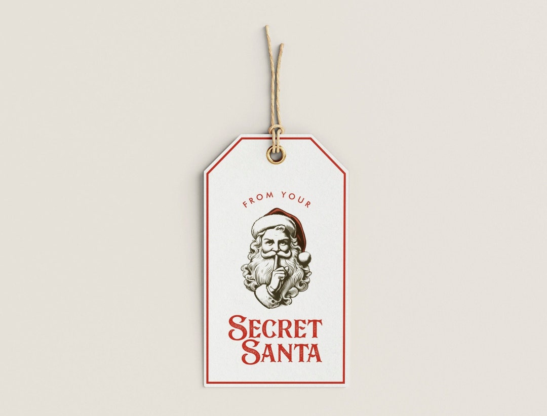 Secret Santa Gift Tag Printable, Secret Santa Gift Tag Template, Secret ...