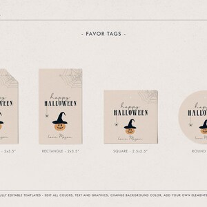 Halloween Favor Tag Template, Happy Halloween Editable Gift Tag ...