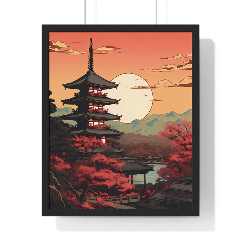 Kyoto Temple - Vintage Japanese Poster - Etsy