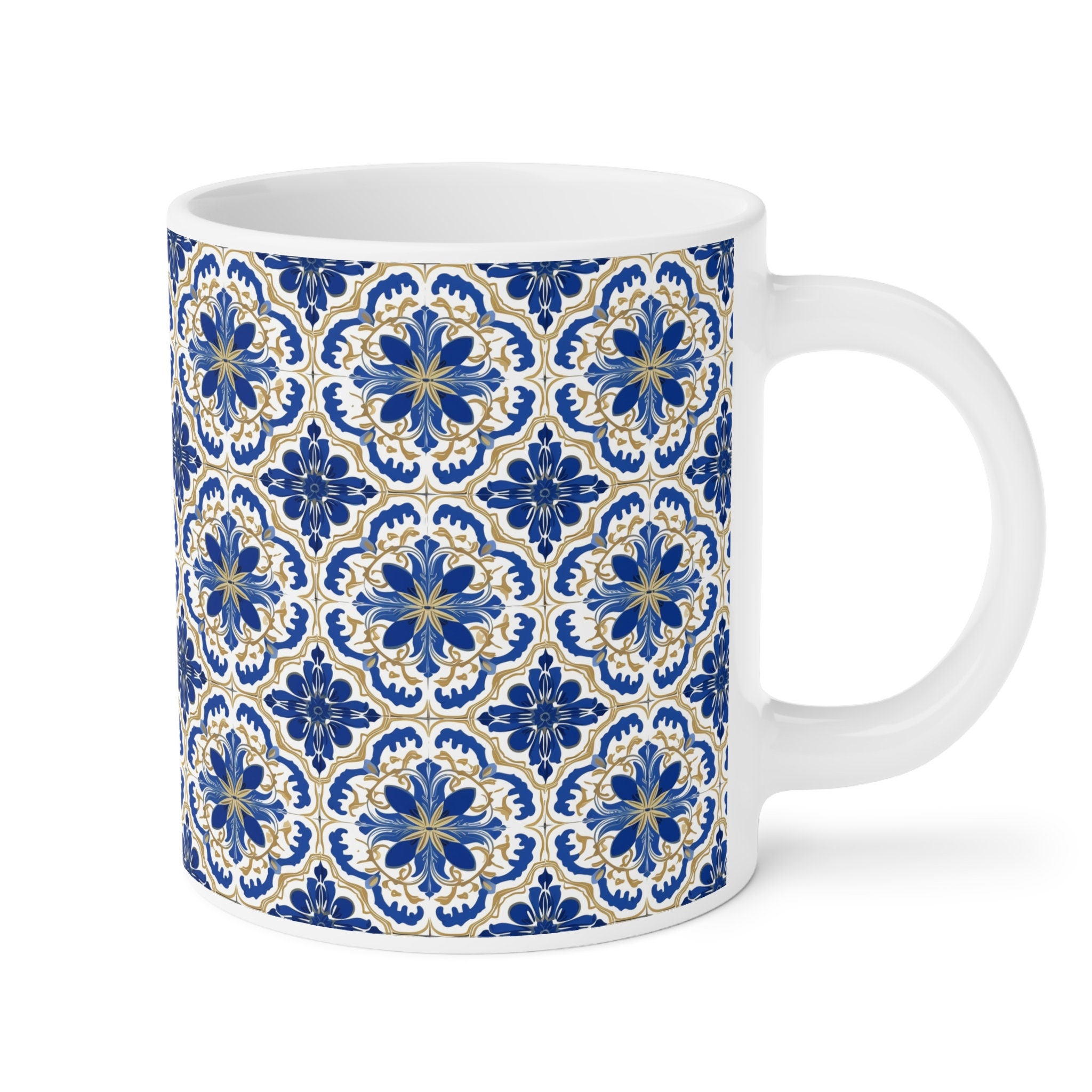 Portuguese Tiles (blue & Gold Azulejos) Coffee Mug #2 (world Tiles ...