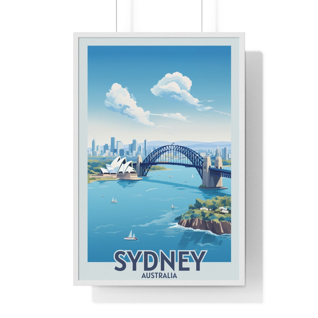 Sydney Australia Vintage Travel Poster - Retro Sydney Opera House ...