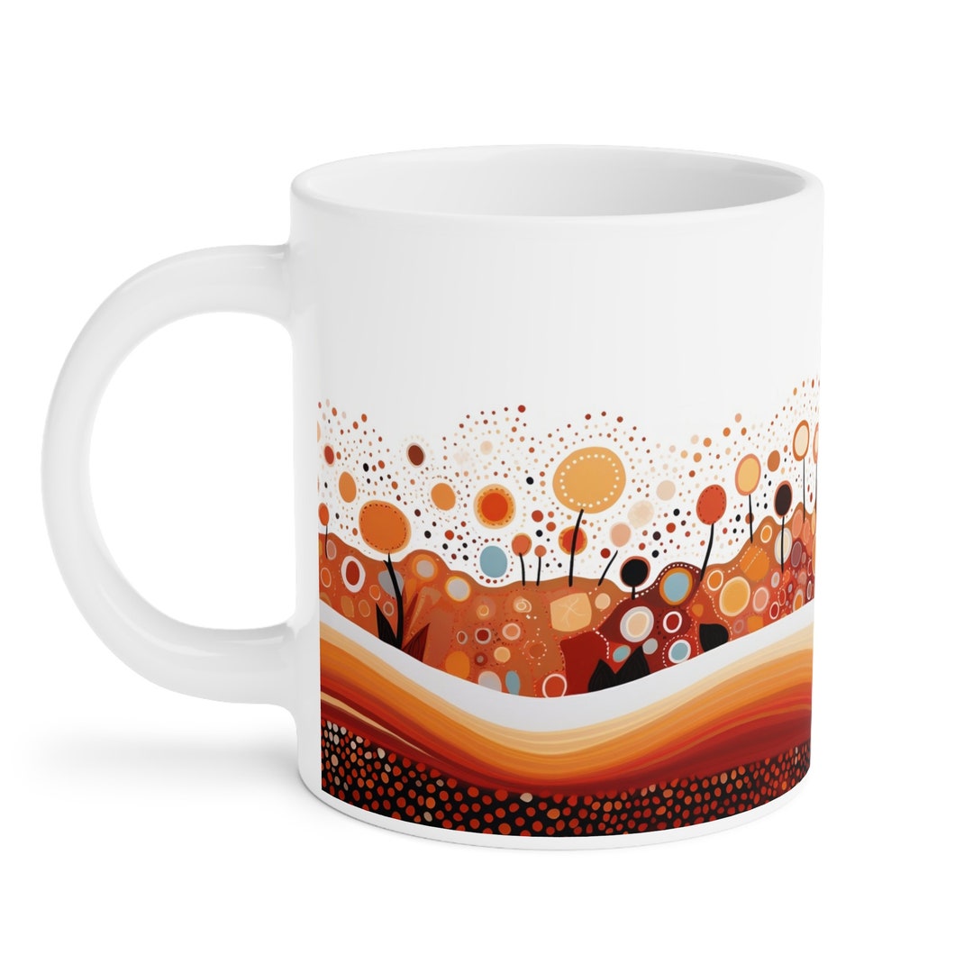 Aboriginal Painting Landscape Coffee Mug 3 - Australian Dot Painting ...