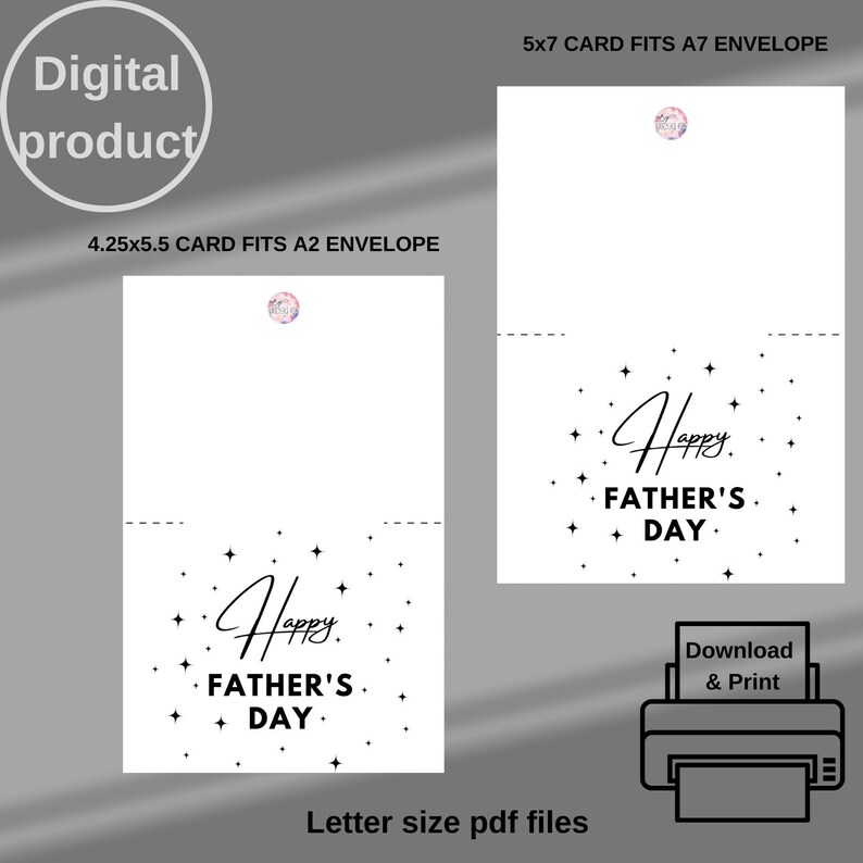 Happy Fathers Day Printable Card Instant Download Pdf Card