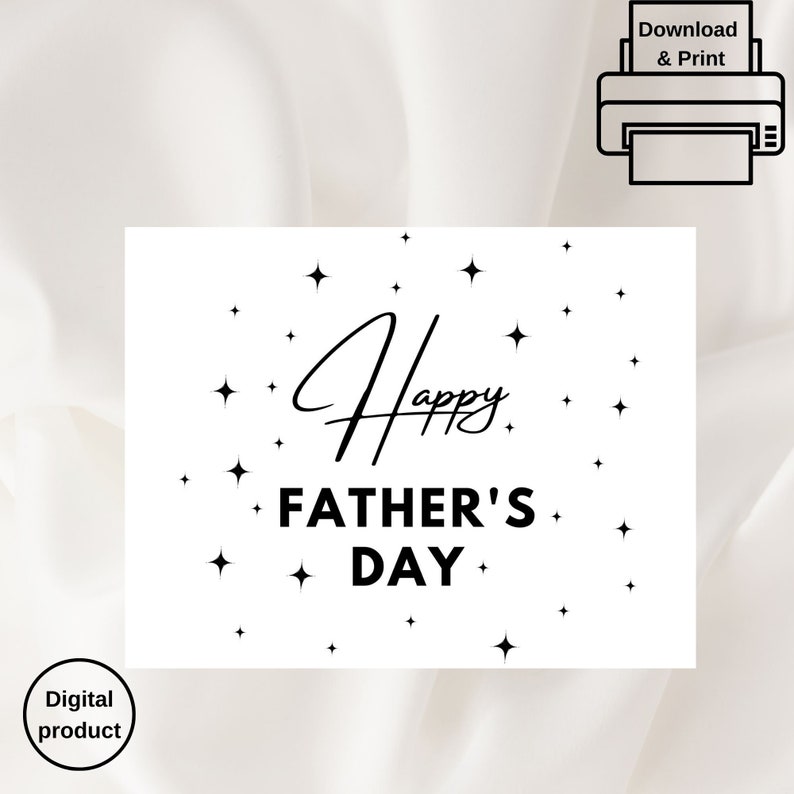 Happy Fathers Day Printable Card Instant Download Pdf Card
