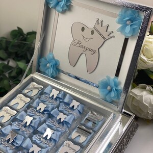 First Tooth Baby Boy Chocolate Box, Fairy Party Favors, Tooth Birthday ...