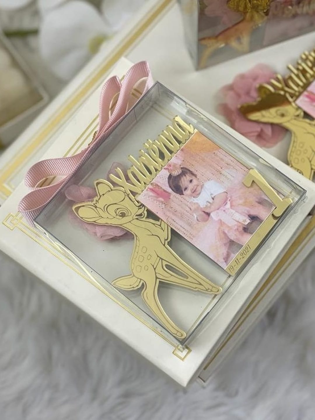 Personalized Bambi Photo Frames Magnet, First Birthday Favors, Bambi ...