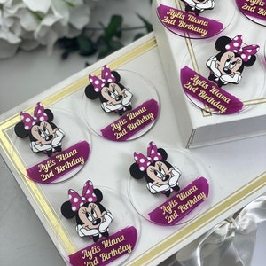 Uv-printed Acrylic Minnie Mouse Magnet: Personalized Birthday Party ...