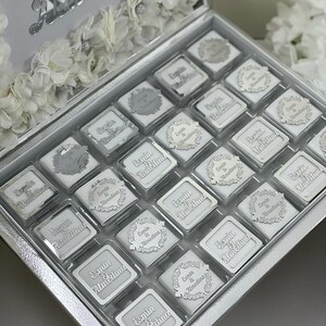 Personalized Wedding Chocolate Favors: Gold or Silver Engagement ...