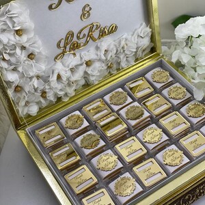 Personalized Wedding Chocolate Favors: Gold or Silver Engagement ...