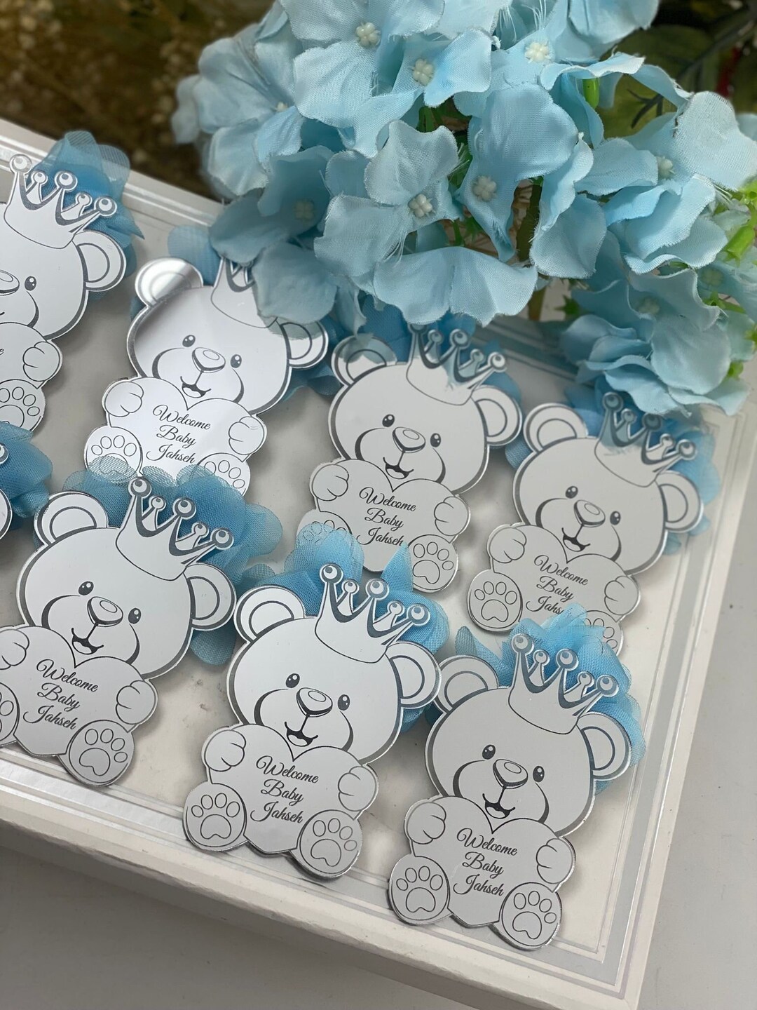 Personalized Teddy Bear Magnets, Baby Shower Gifts, Birthday Party ...