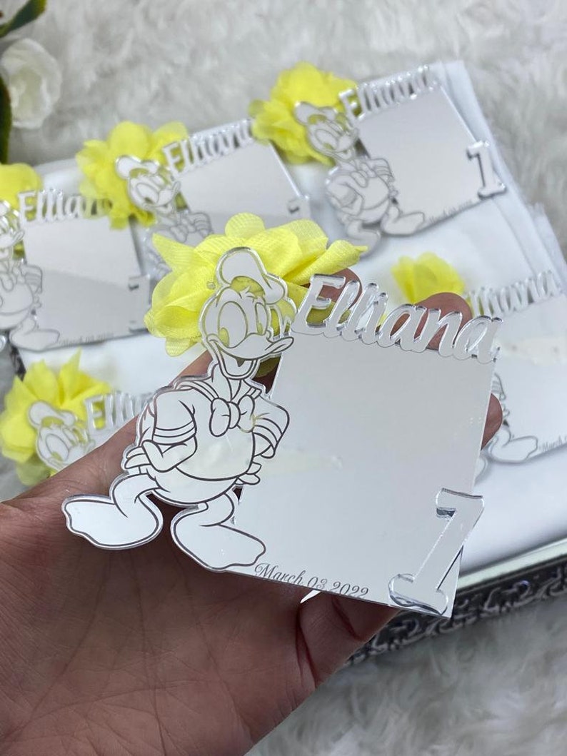 Personalized Donald Duck Photo Frames Magnet 1st Birthday - Etsy