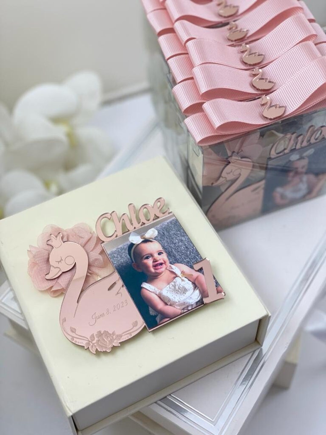 Personalized Swan Photo Frame Magnet Swan Birthday Party - Etsy