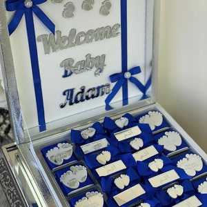 Custom Footprint Chocolate Favors With Personalized Acrylic Name Tags ...