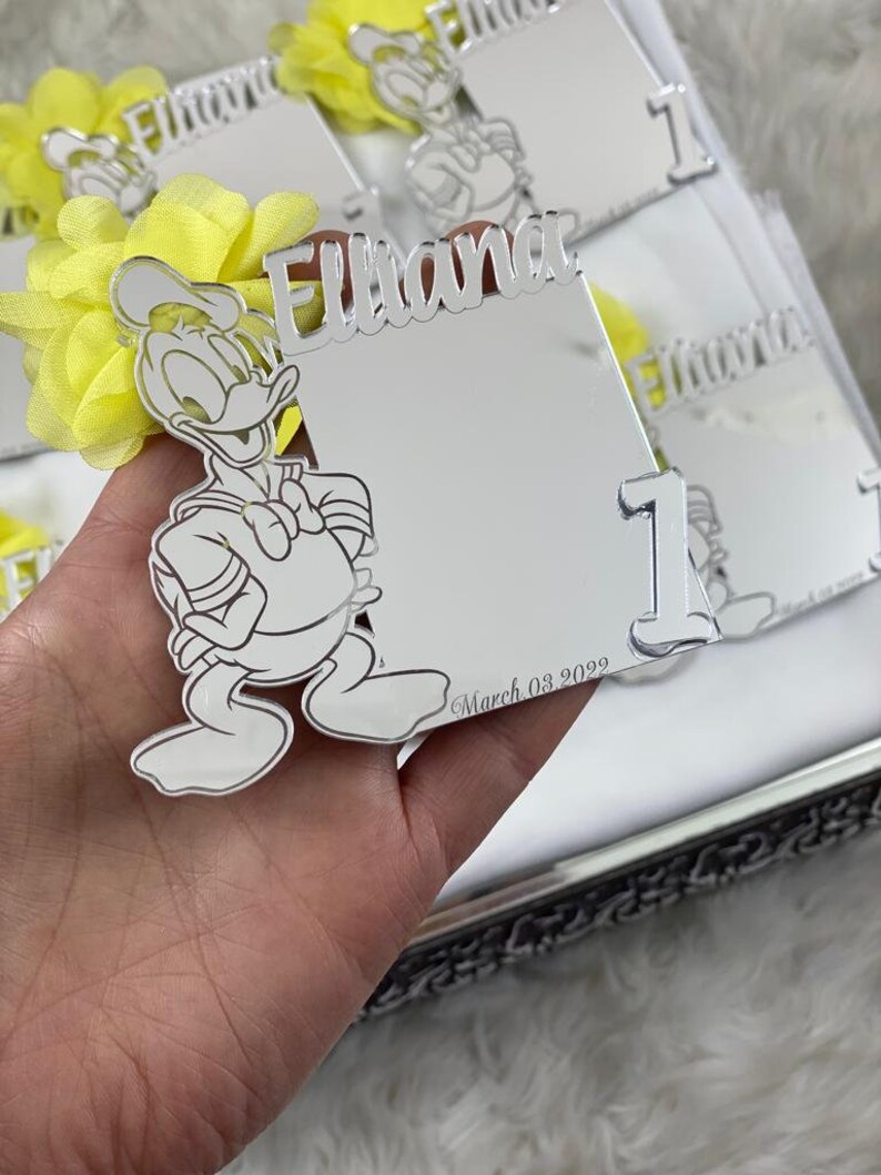Personalized Donald Duck Photo Frames Magnet 1st Birthday - Etsy