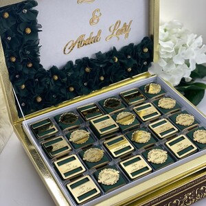 Personalized Wedding Chocolate Favors: Gold or Silver Engagement ...