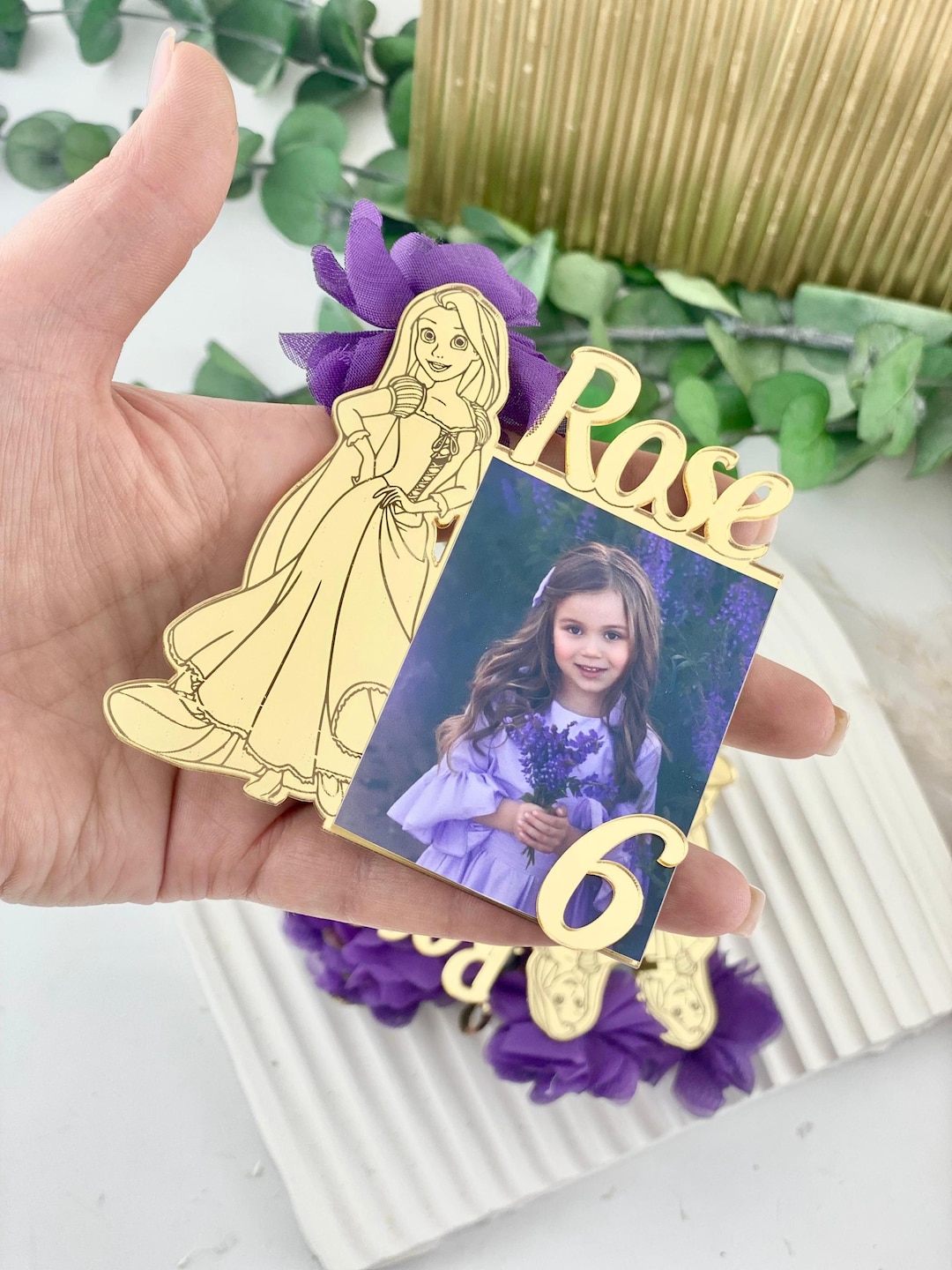 Rapunzel Frame Magnet, Personalized Acrylic Photo Frame for Princess ...