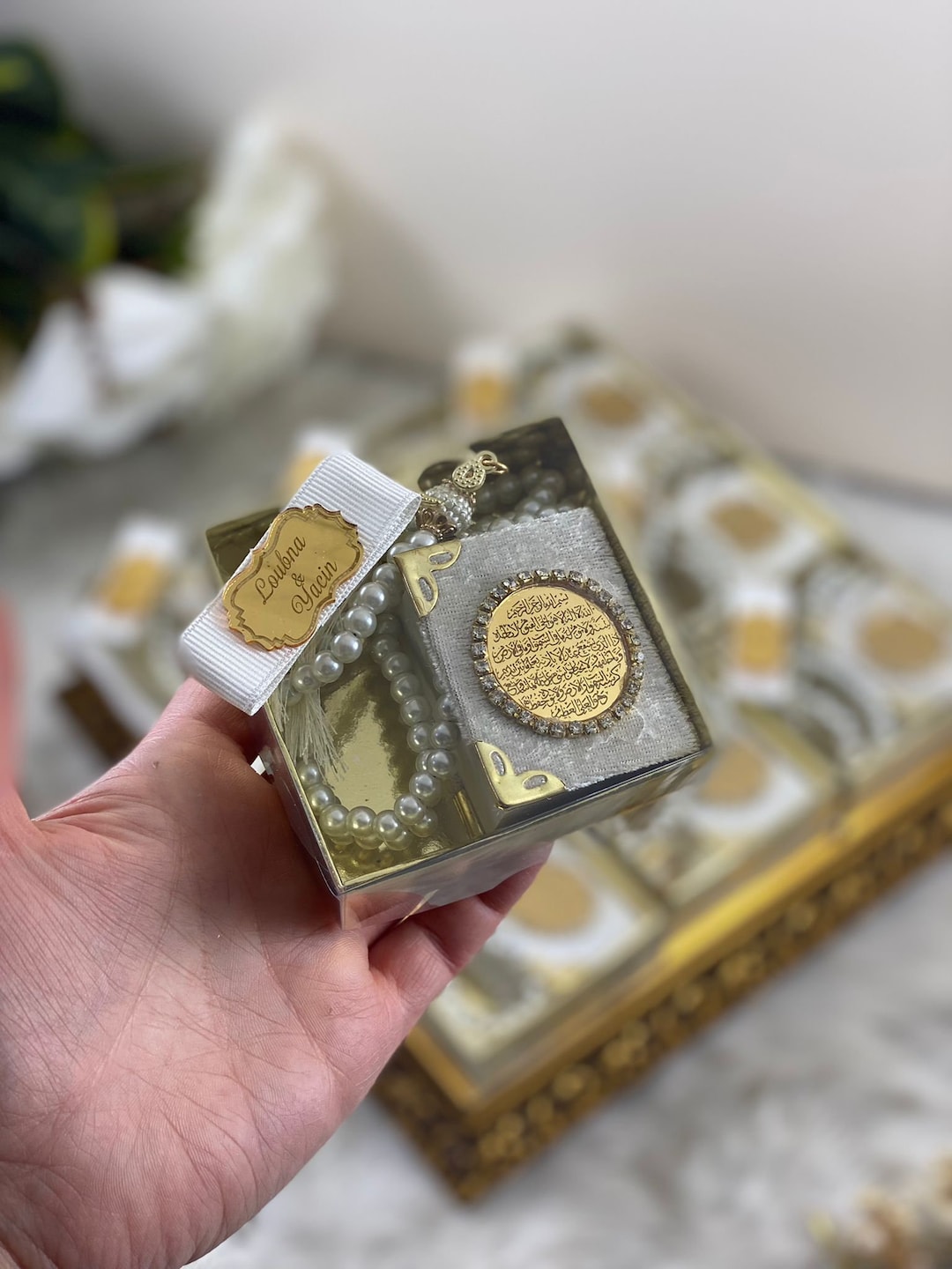 Luxury Custom Mini Quran Favor, Arabic Velvet Quran, Islamic Wedding ...