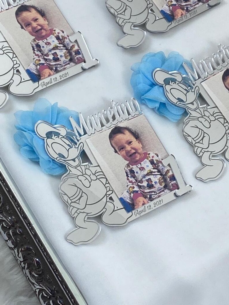 Personalized Donald Duck Photo Frames Magnet 1st Birthday - Etsy