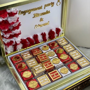 Personalized Wedding Chocolate Favors: Gold or Silver Engagement ...