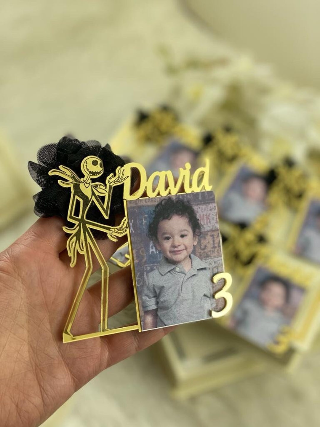 Jack Skellington Birthday Photo Frame Favors: Personalized Halloween ...