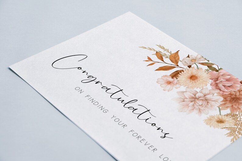 Fall Wedding Card,printable Wedding Card,wedding Congratulations Card ...
