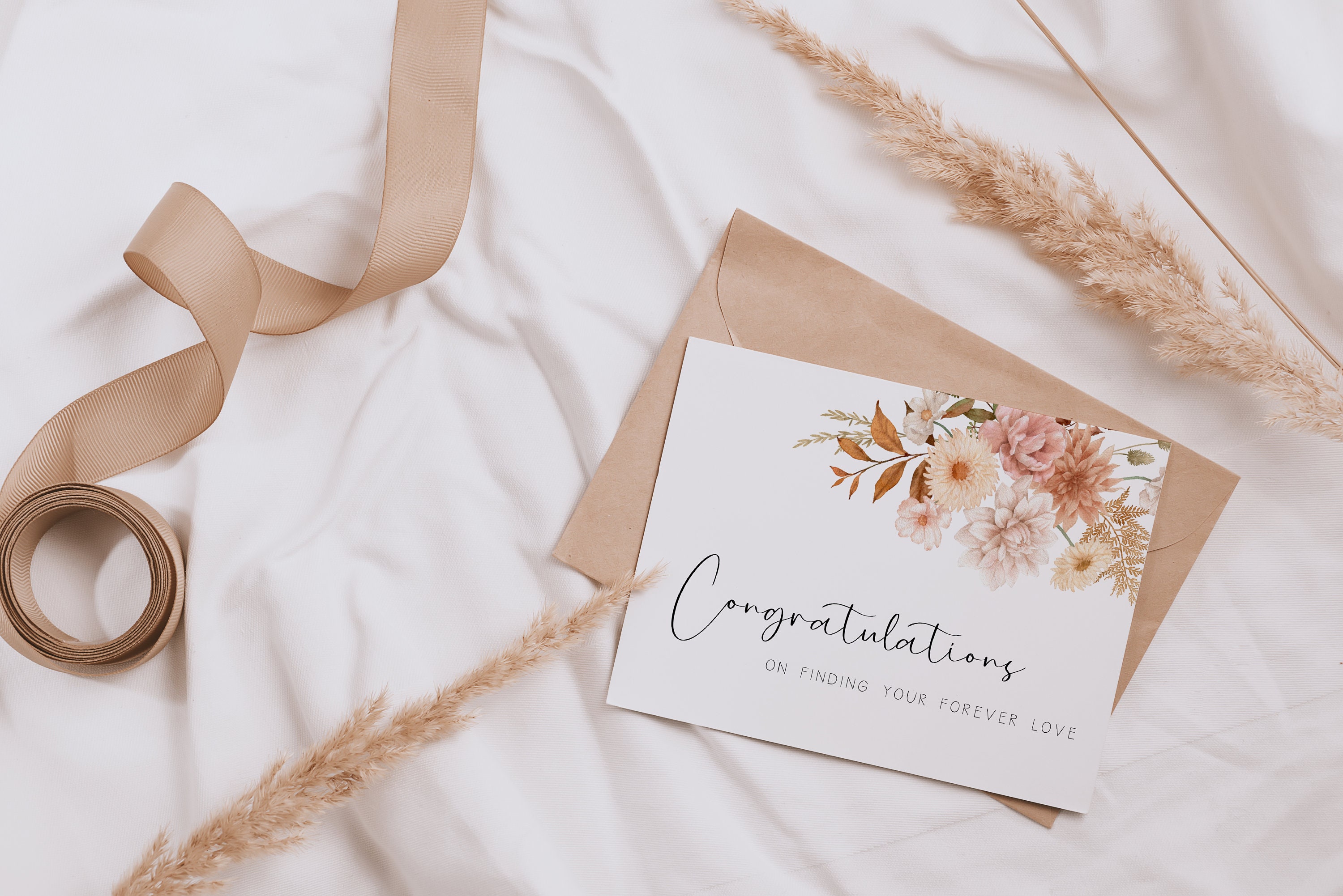 Fall Wedding Card,printable Wedding Card,wedding Congratulations Card ...