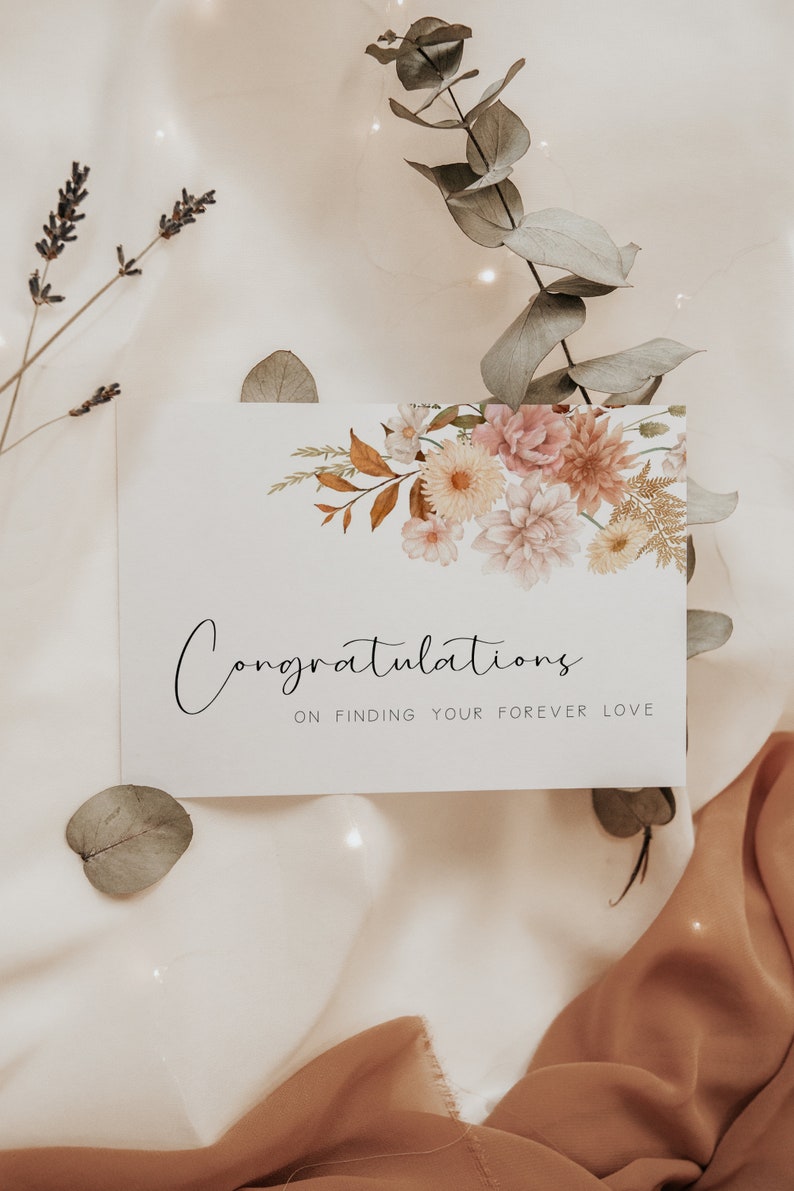 Fall Wedding Card,printable Wedding Card,wedding Congratulations Card ...