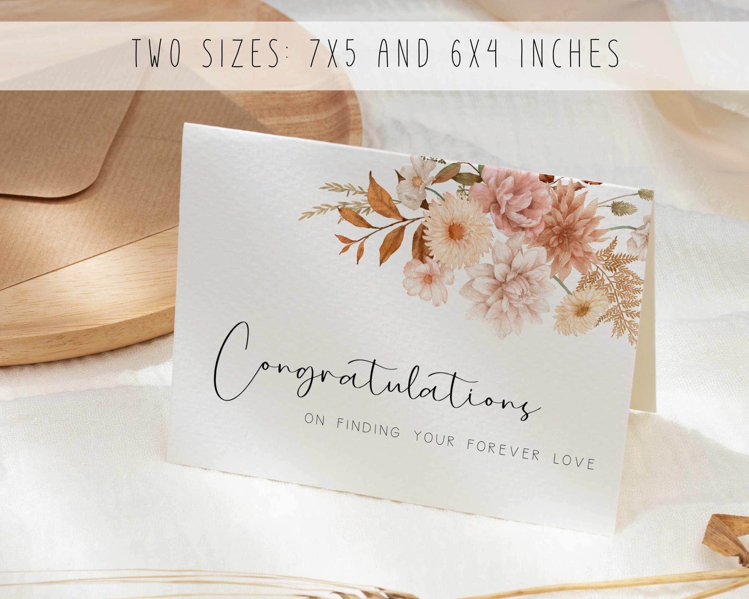 Fall Wedding Card,printable Wedding Card,wedding Congratulations Card ...