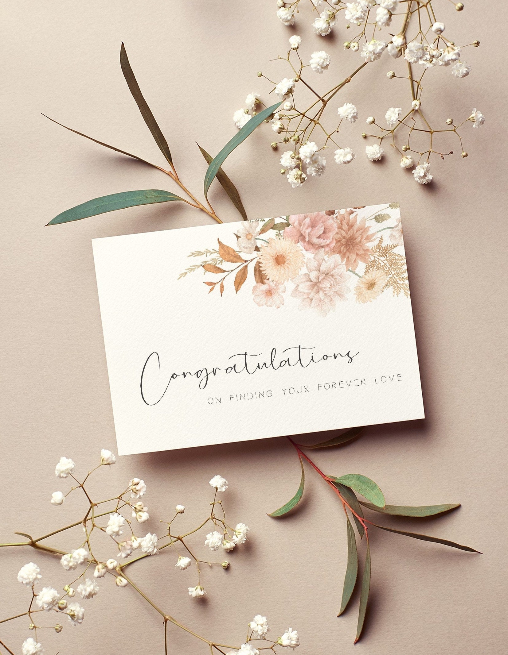 Fall Wedding Card,printable Wedding Card,wedding Congratulations Card ...