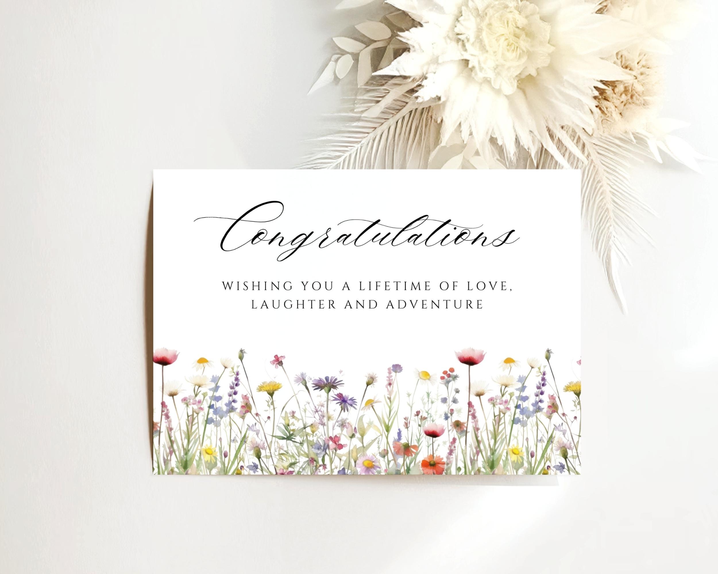 Printable Wedding Card, Wedding Card, Wedding Congratulations Card ...