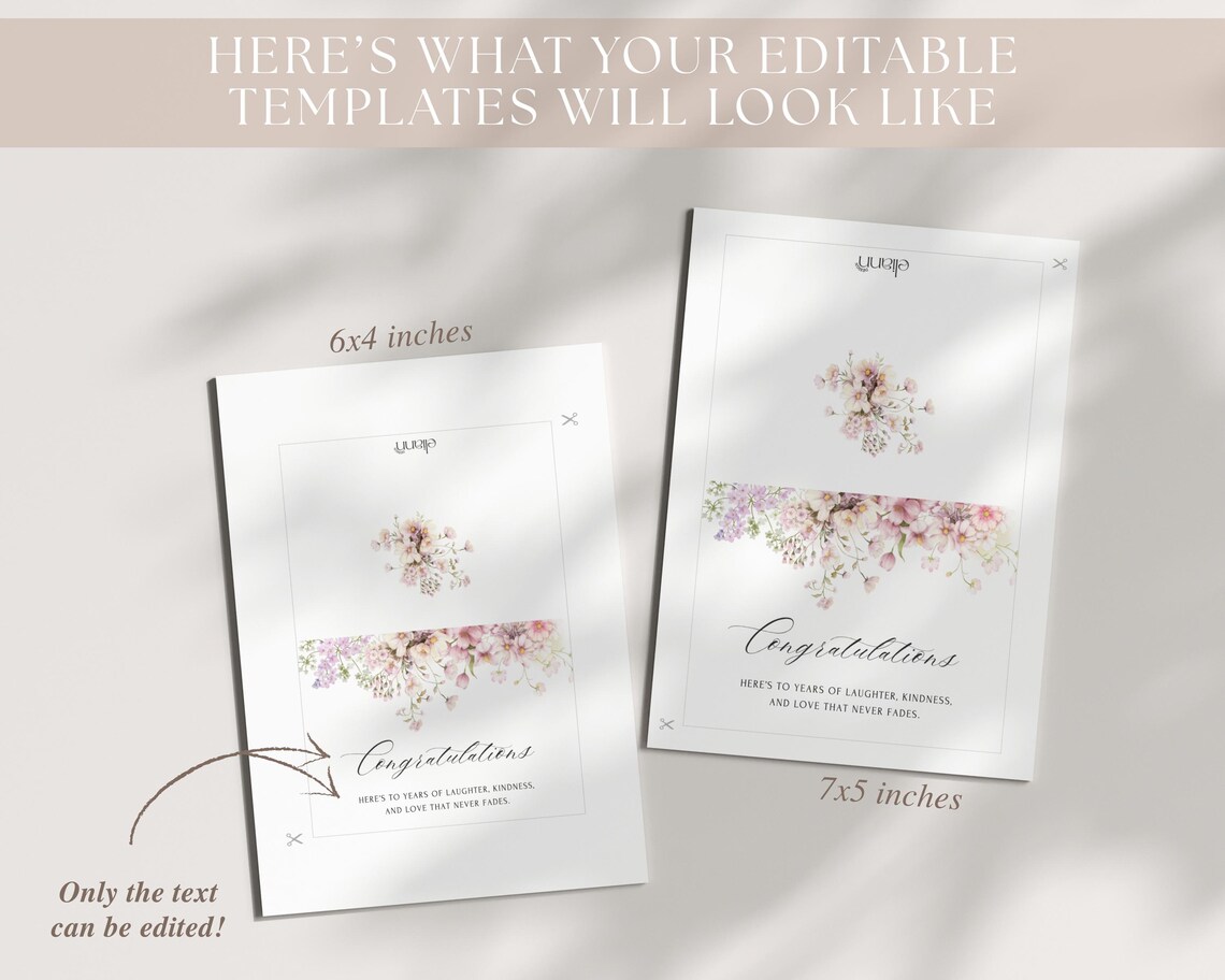 Editable Wedding Card Template: Canva Printable, 80+ Message Options ...