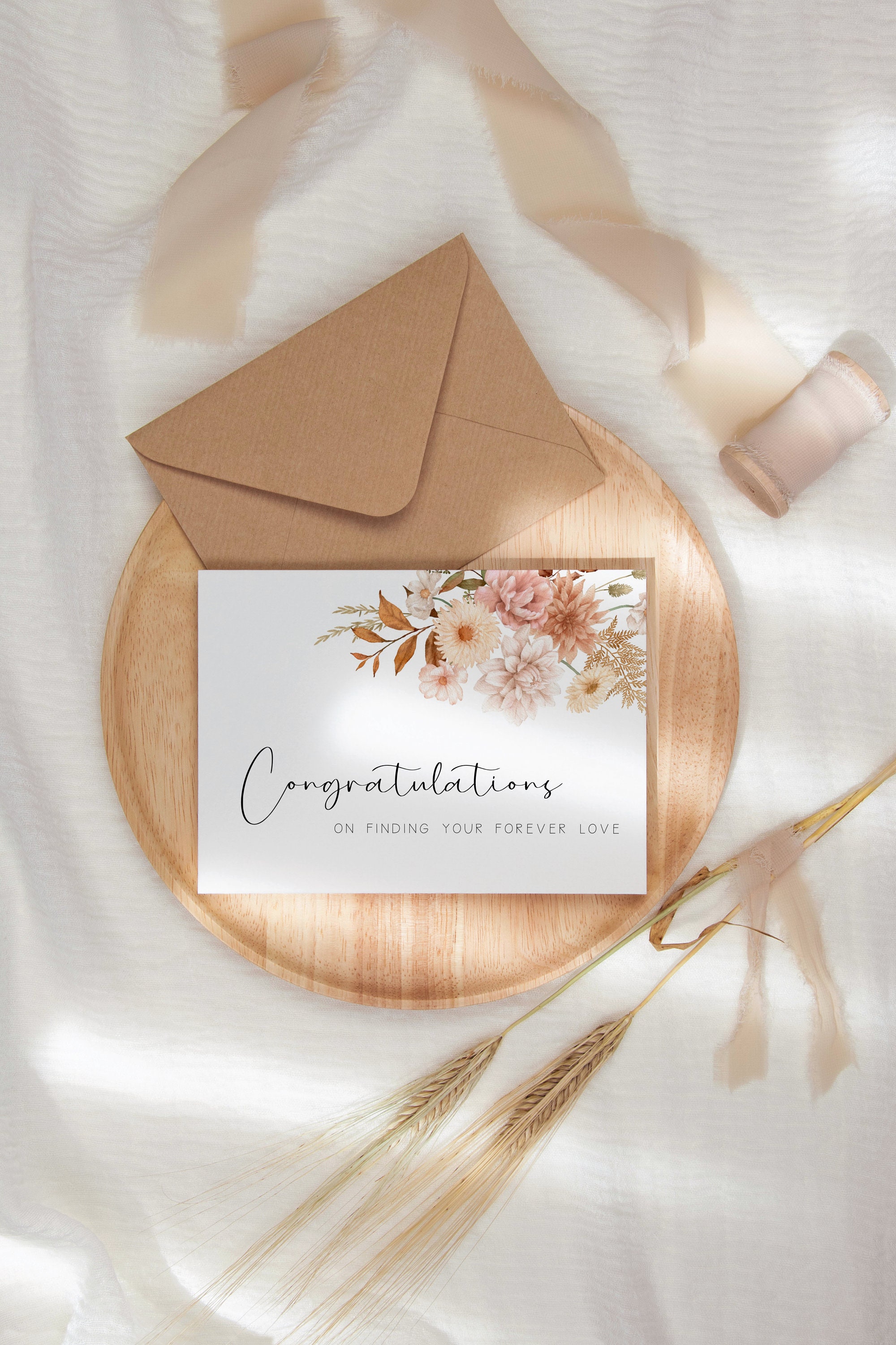 Fall Wedding Card,printable Wedding Card,wedding Congratulations Card ...
