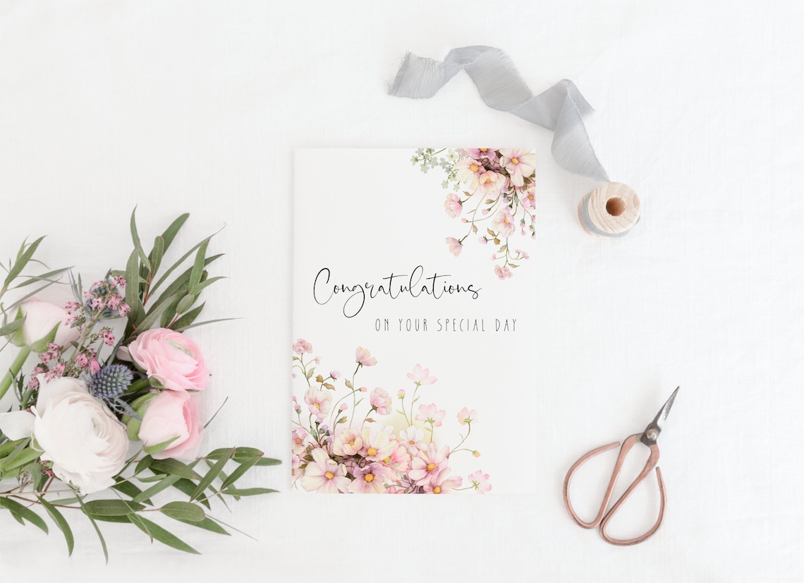 Printable Wedding Card,wedding Congratulations Card,wedding Day Cards ...