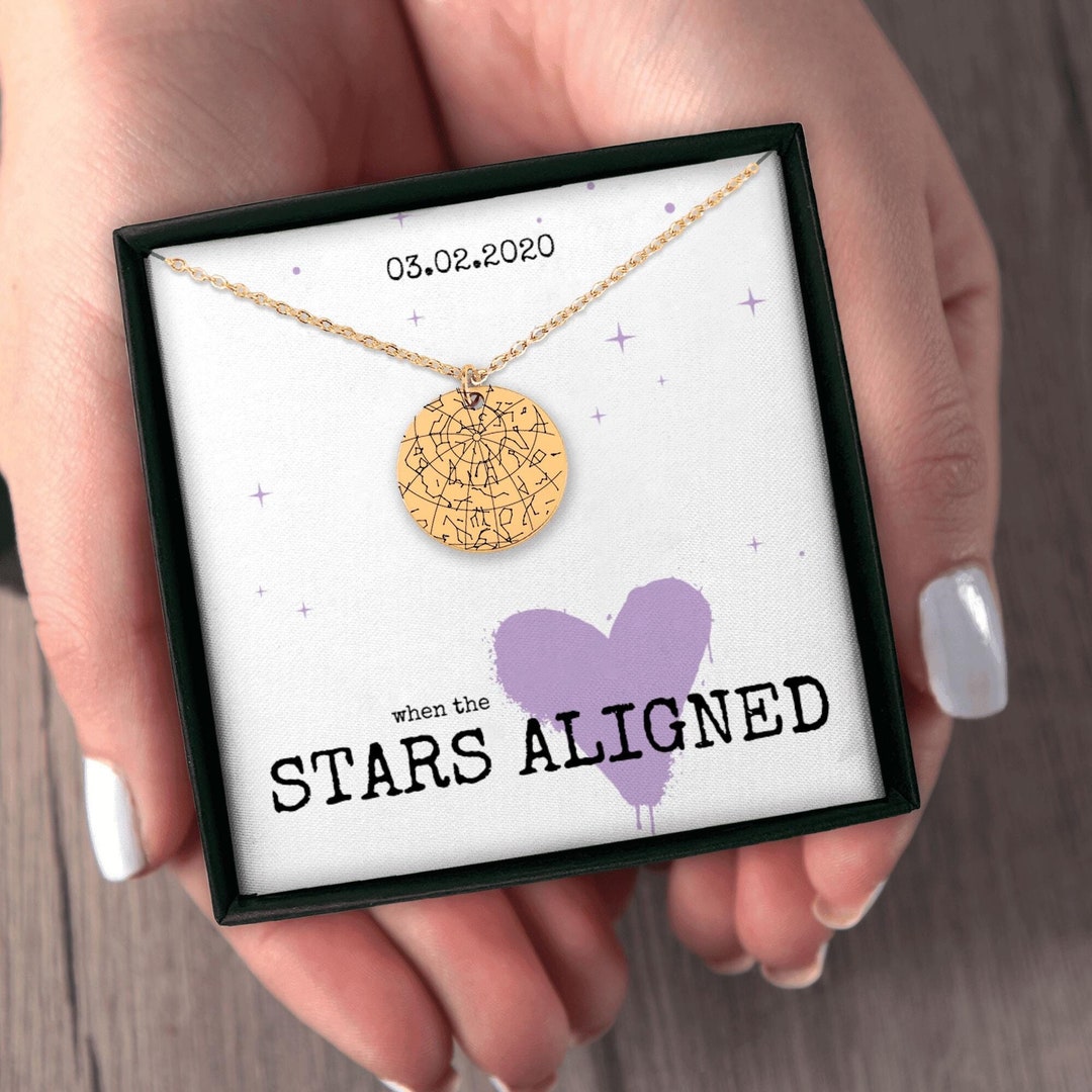 Custom Star Map Necklace | Astronomy Jewelry | Date Necklace | Birthday ...