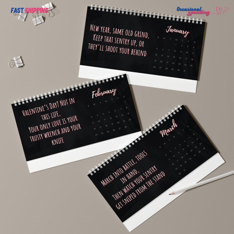 2025 TF2 Engineer Demotivational Quotes Desktop Calendar, Funny Gifts ...