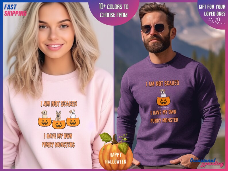 Custom Dog Furry Monsters Halloween Sweatshirt Halloween Gift - Etsy