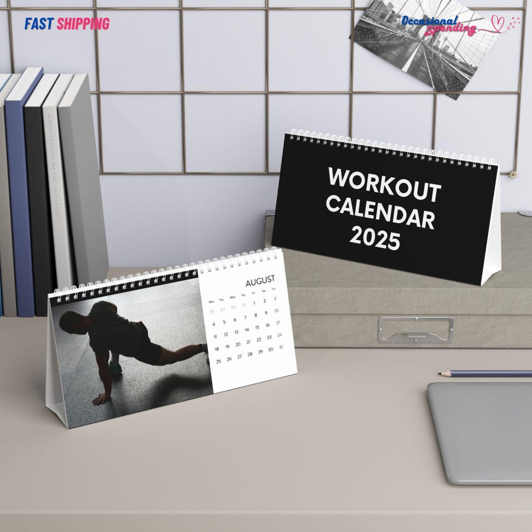 2025 Personalized Workout Desktop Calendar, 2025 New Year Gift, Monthly ...