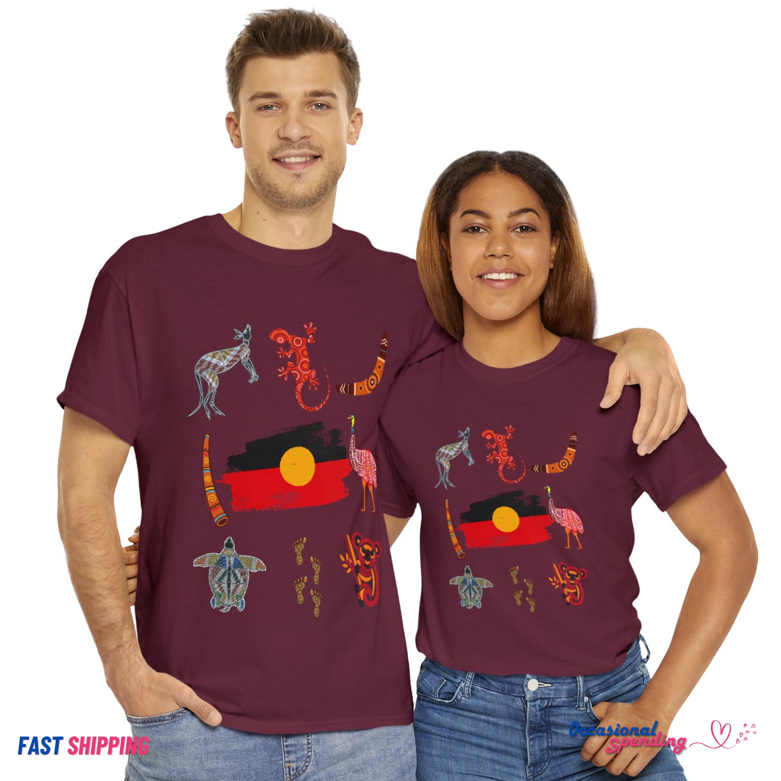 Aboriginal Symbols T-shirt, Indigenous Art Tee, Australia Day Cultural ...