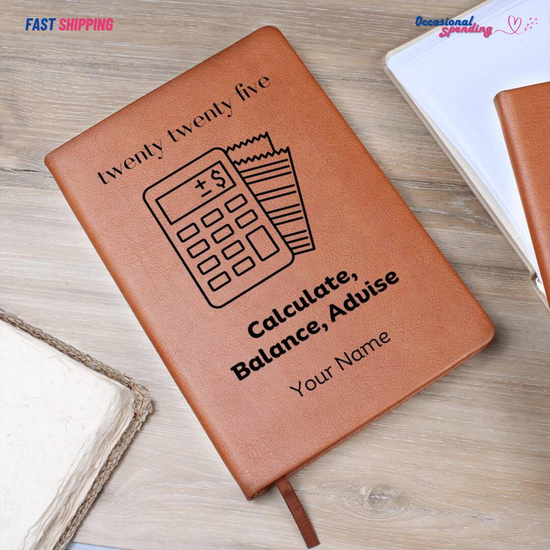 2025 Accountant's Log Personalized Journal, Custom Leather Notebook ...