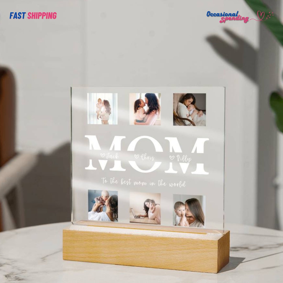 Personalized Acrylic Plaque for Mothers Day, Custom Name Plaque Mothers ...