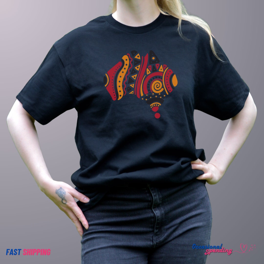 Aboriginal Map T-shirt, Indigenous Australia Tee, Australia Day ...