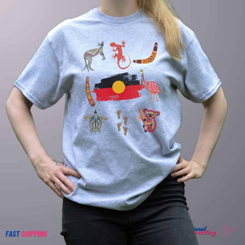 Aboriginal Symbols T-shirt, Indigenous Art Tee, Australia Day Cultural ...