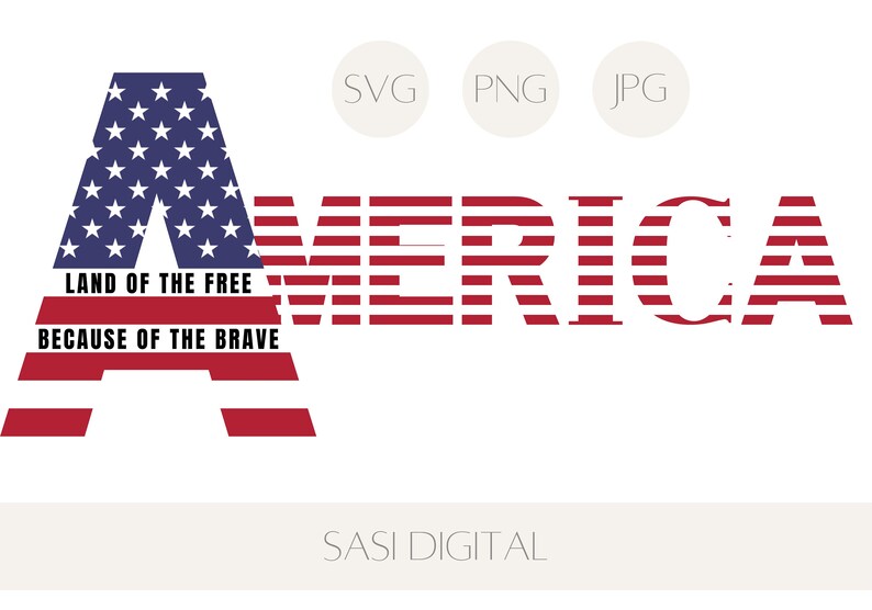 America SVG PNG JPG Printable Cut File America Digital Clipart - Etsy